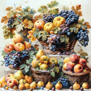 Shabby Chic Fruits Clipart Bundle JPEG Kitchen Art Cottage Art Vintage ...