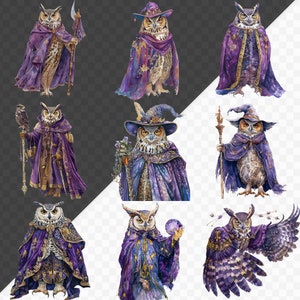 PNG Wizard Owl Clipart Bundle Magical Clipart Wicca Clipart Commercial ...