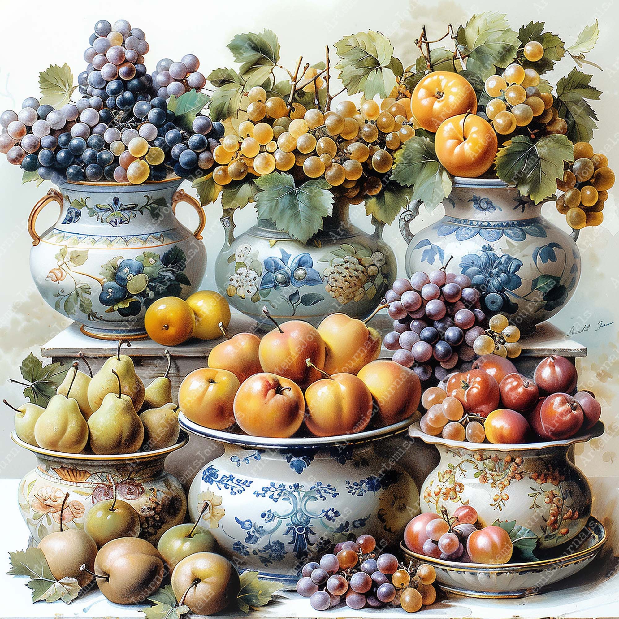 Shabby Chic Fruits Clipart Bundle JPEG Kitchen Art Cottage Art Vintage ...