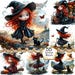 JPEG Vintage Witchy Backgrounds Lithograph Papers Monochromatic Witch ...
