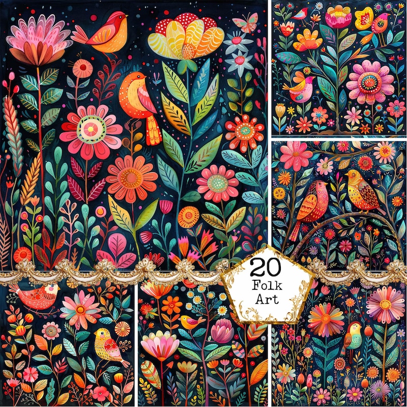 Spring Folk Art Patterns - Etsy