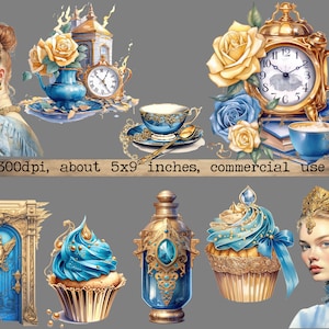 Whimsical Princess Tea House Bundle PNG Cli[art, Fairy Tale, Romantic ...