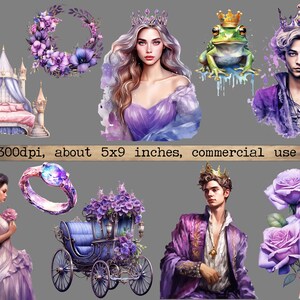 The Frog Prince Bundle PNG, Watercolor Princess and the Frog, Fairy ...