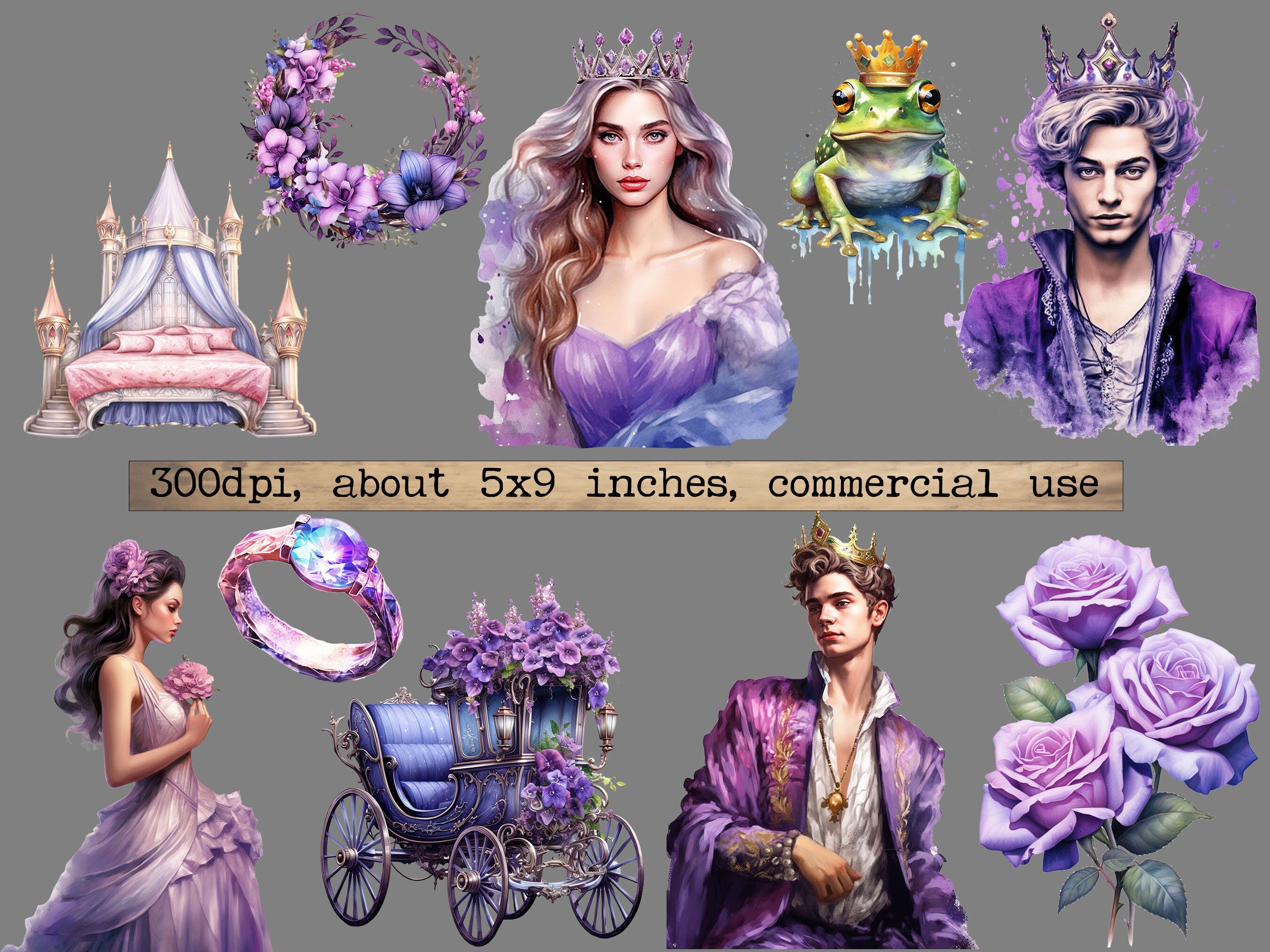The Frog Prince Bundle PNG Watercolor Princess and the Frog - Etsy