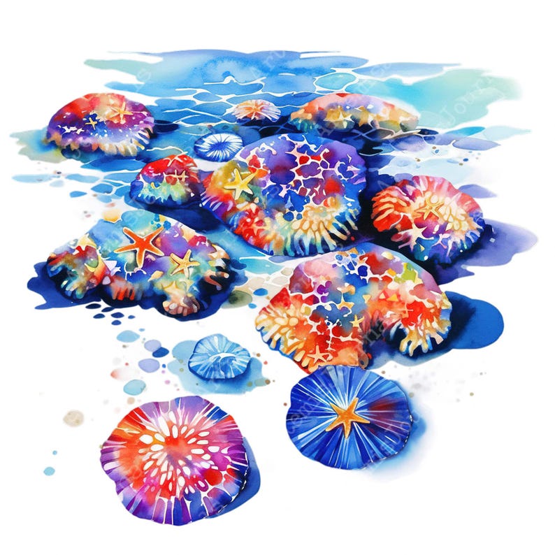 Colorful Tidepool Clipart Bundle Magical Lake, Natural Waters Instant ...