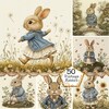JPEG Watercolor Spring Rabbit Clipart Bundle Cute Bunny Clipart Spring ...