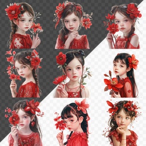 PNG Spring Girl Clipart Bundle Floral Girl Cute Little Child PNG ...