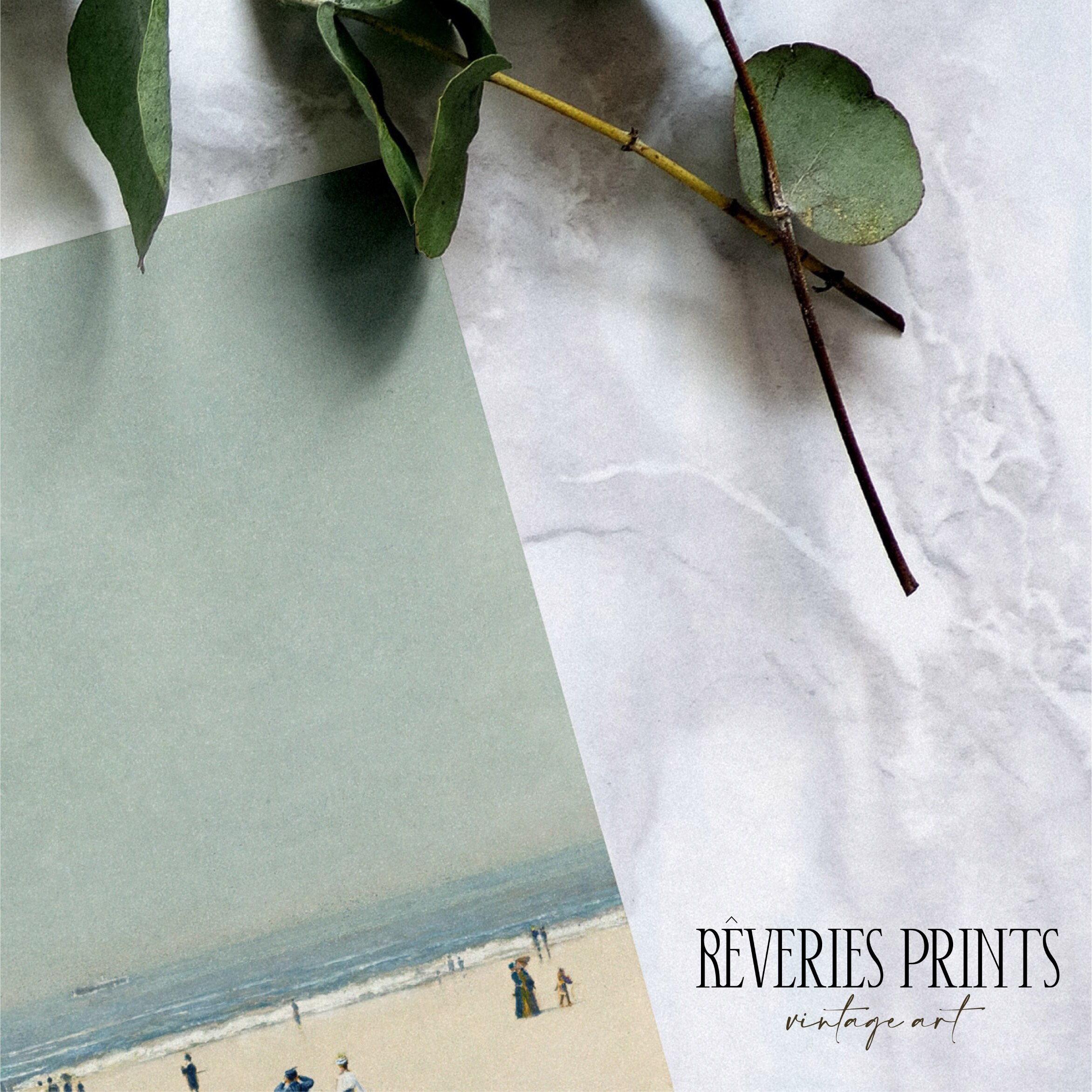 Vintage Beach Set, Victorian Digital Prints, Seascape Gallery, Summer ...