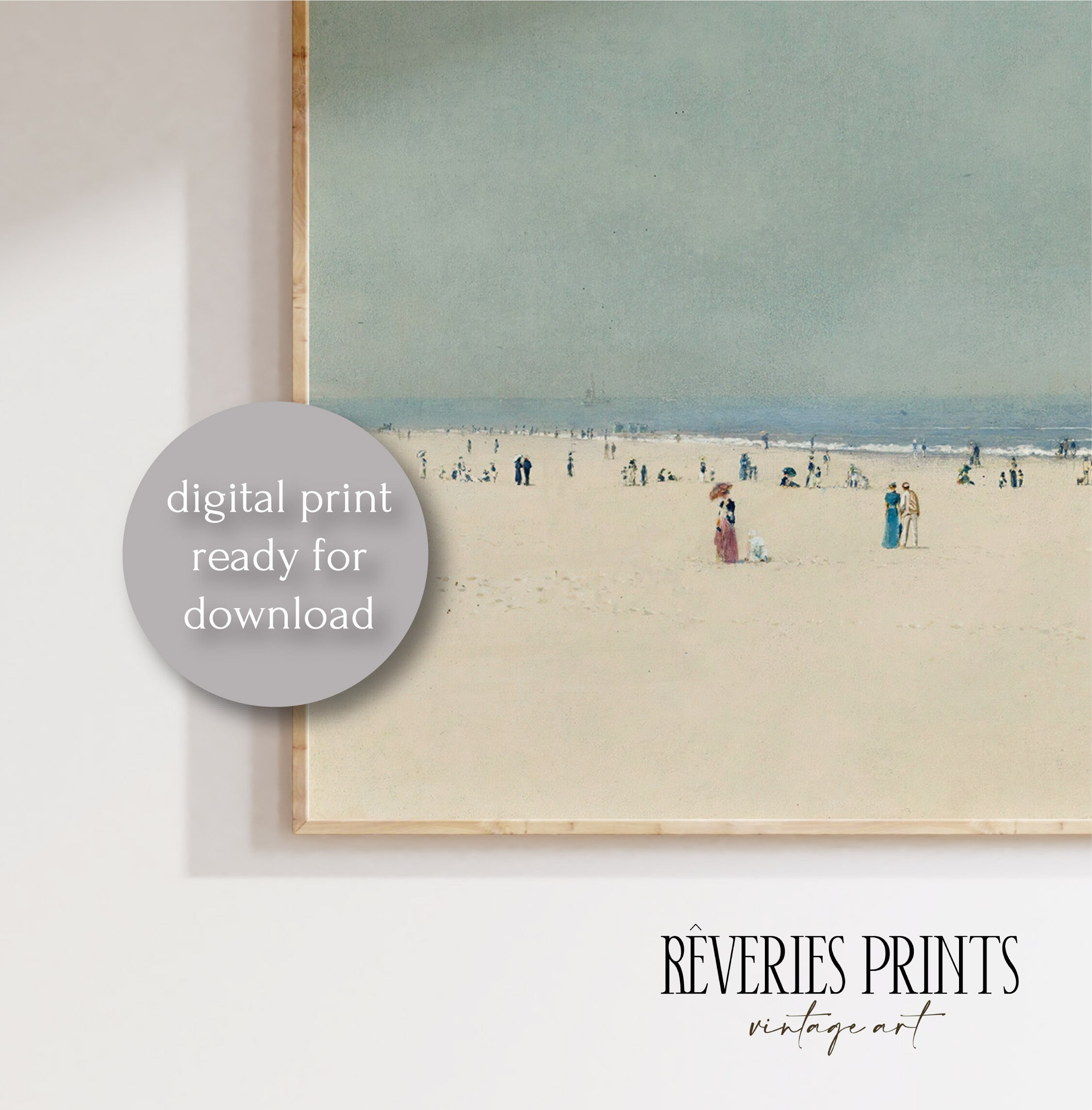 Vintage Beach Set, Victorian Digital Prints, Seascape Gallery, Summer ...