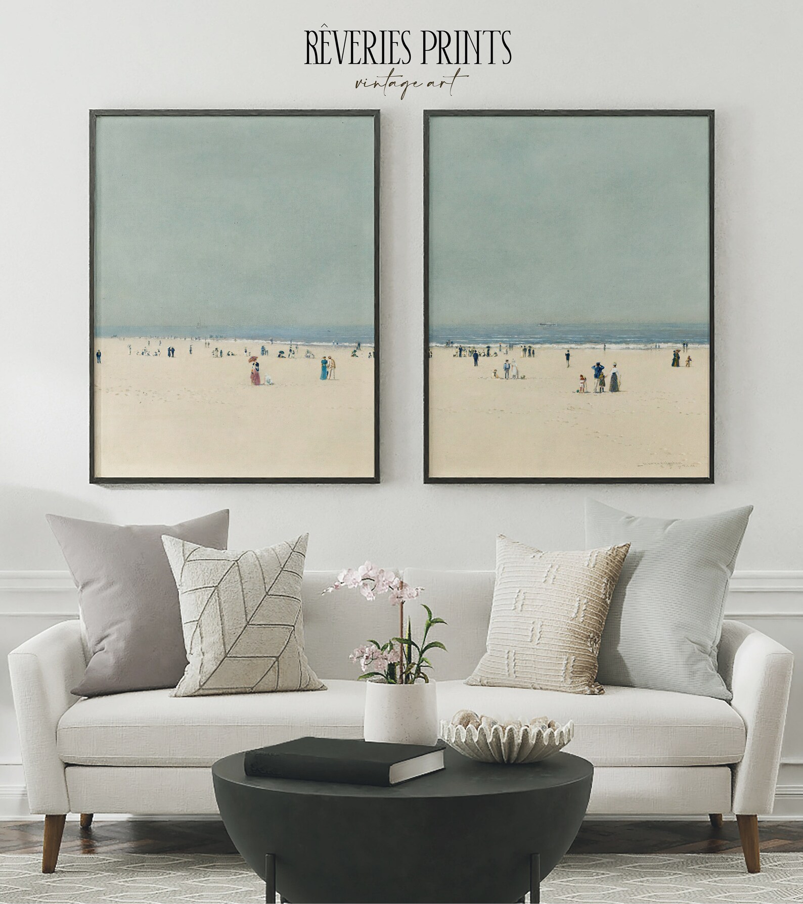 Vintage Beach Set, Victorian Digital Prints, Seascape Gallery, Summer ...