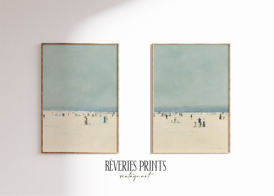 Vintage Beach Set, Victorian Digital Prints, Seascape Gallery, Summer ...