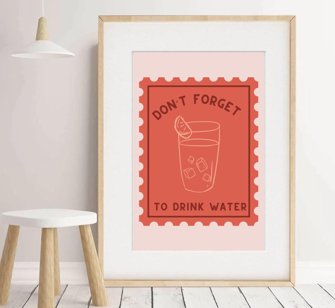 Drink Water Daily Poster – Adhd-friendly Hydration Reminder ...