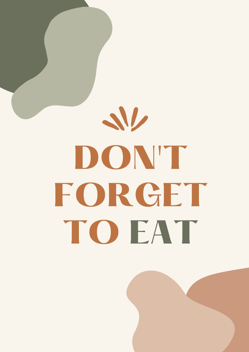 ADHD don't Forget to Eat Poster - Etsy