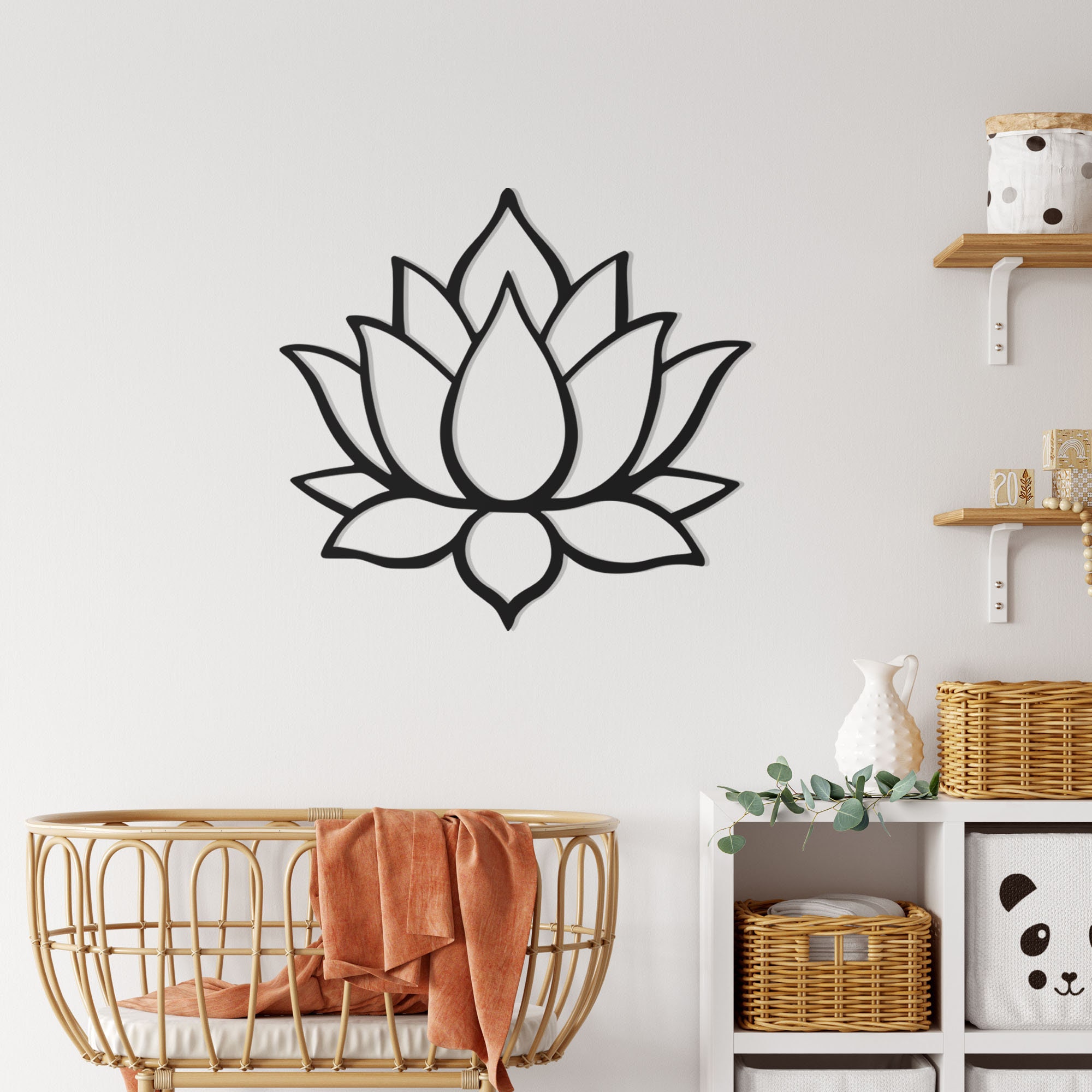 Lotus Flower Wall Art, Indie Room Decor, Metal Wall Hangings, Lotus ...