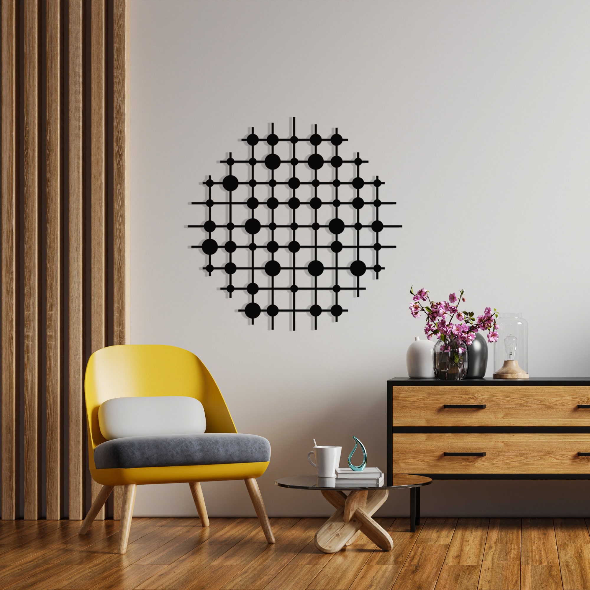 Geometric Metal Wall Art, Metal Line Art, Minimalist Metal Wall Decor ...