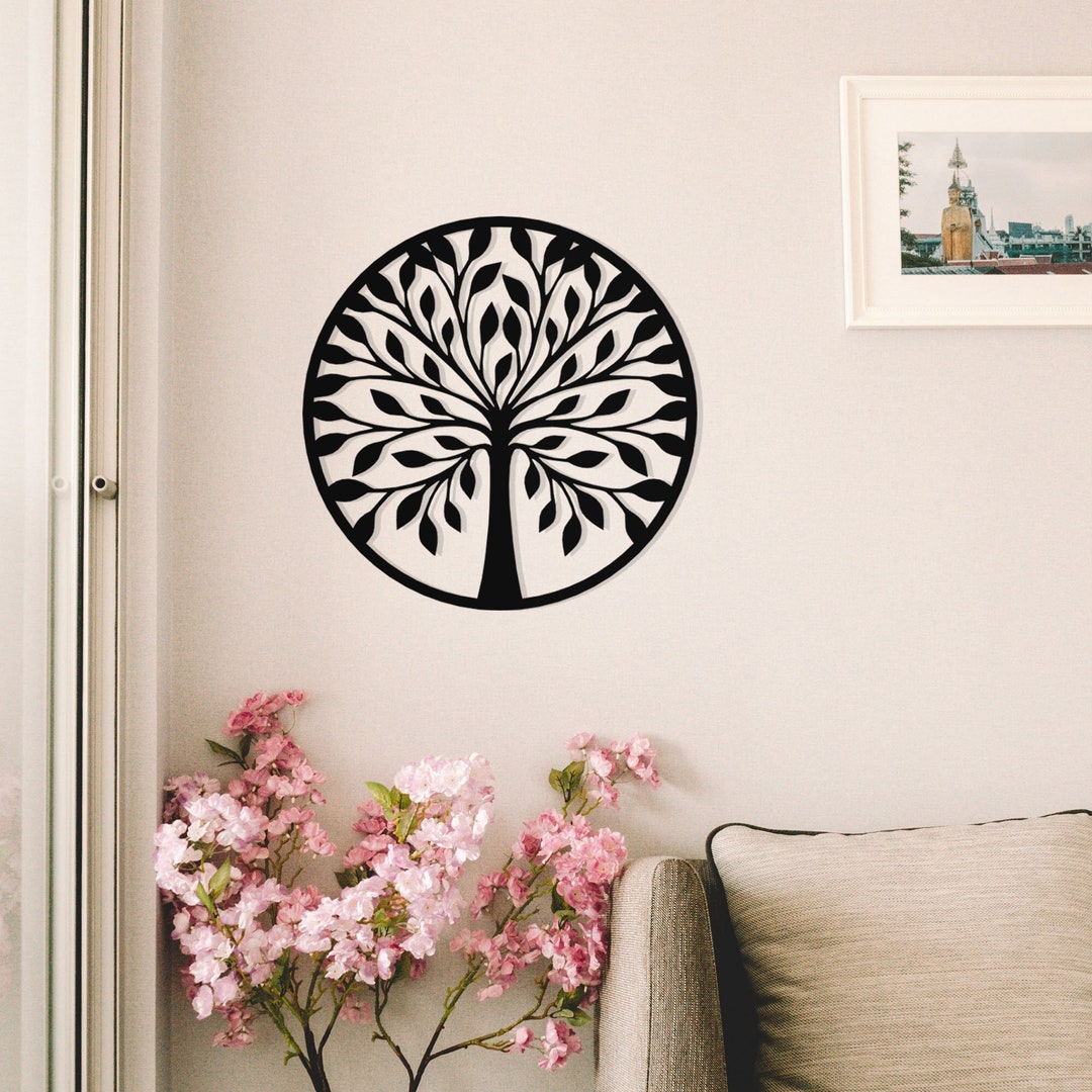 Tree of Lİfe Metal Decor, Tree of Life Wall Art, Outdoor Family Tree ...