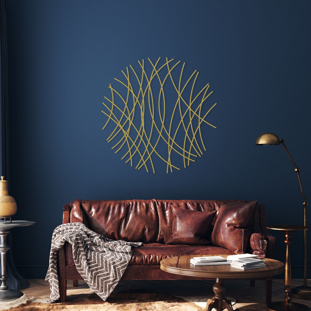 Abstract Metal Wall Art, Line Metal Wall Art, Abstract Line Metal Wall ...
