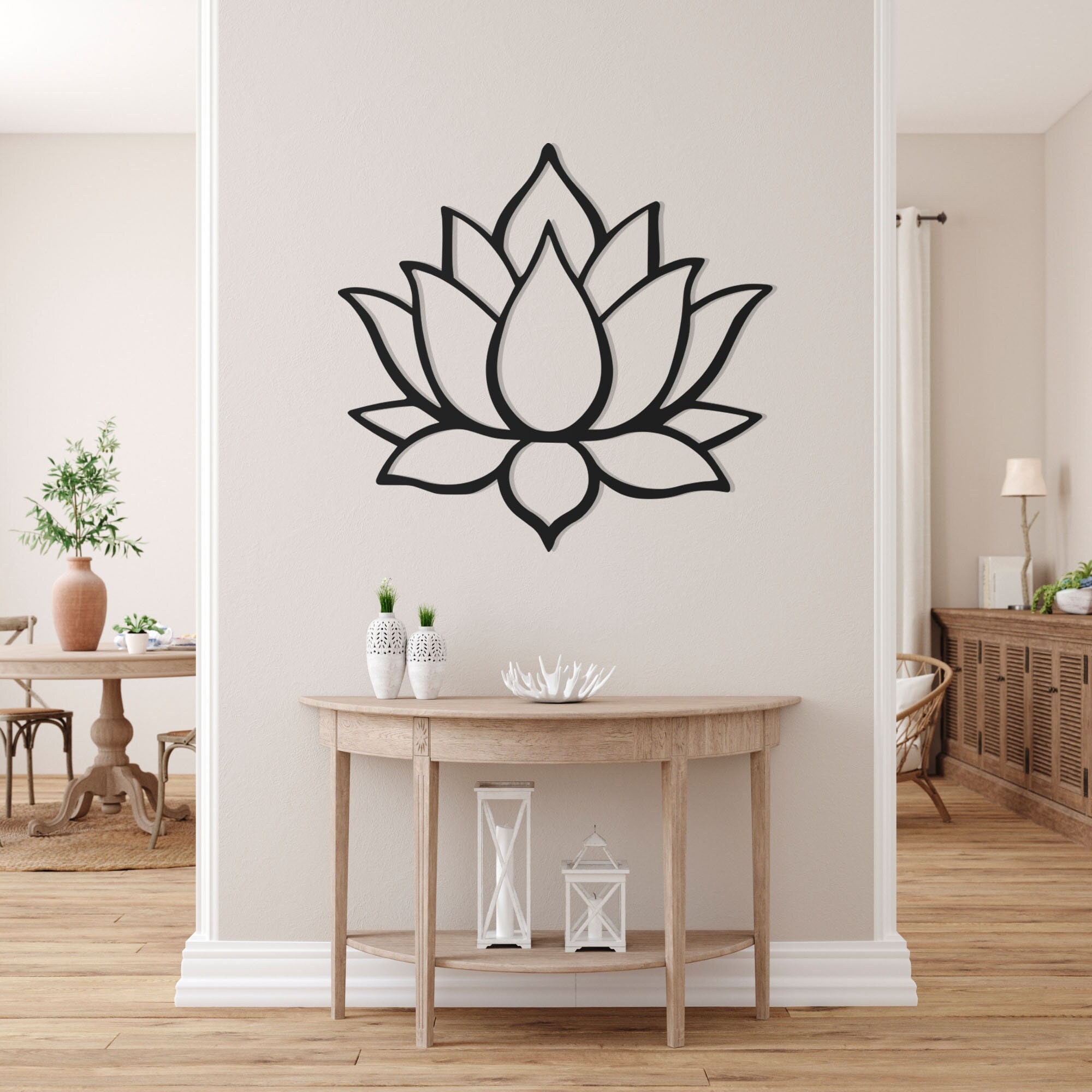 Lotus Flower Wall Art, Indie Room Decor, Metal Wall Hangings, Lotus ...
