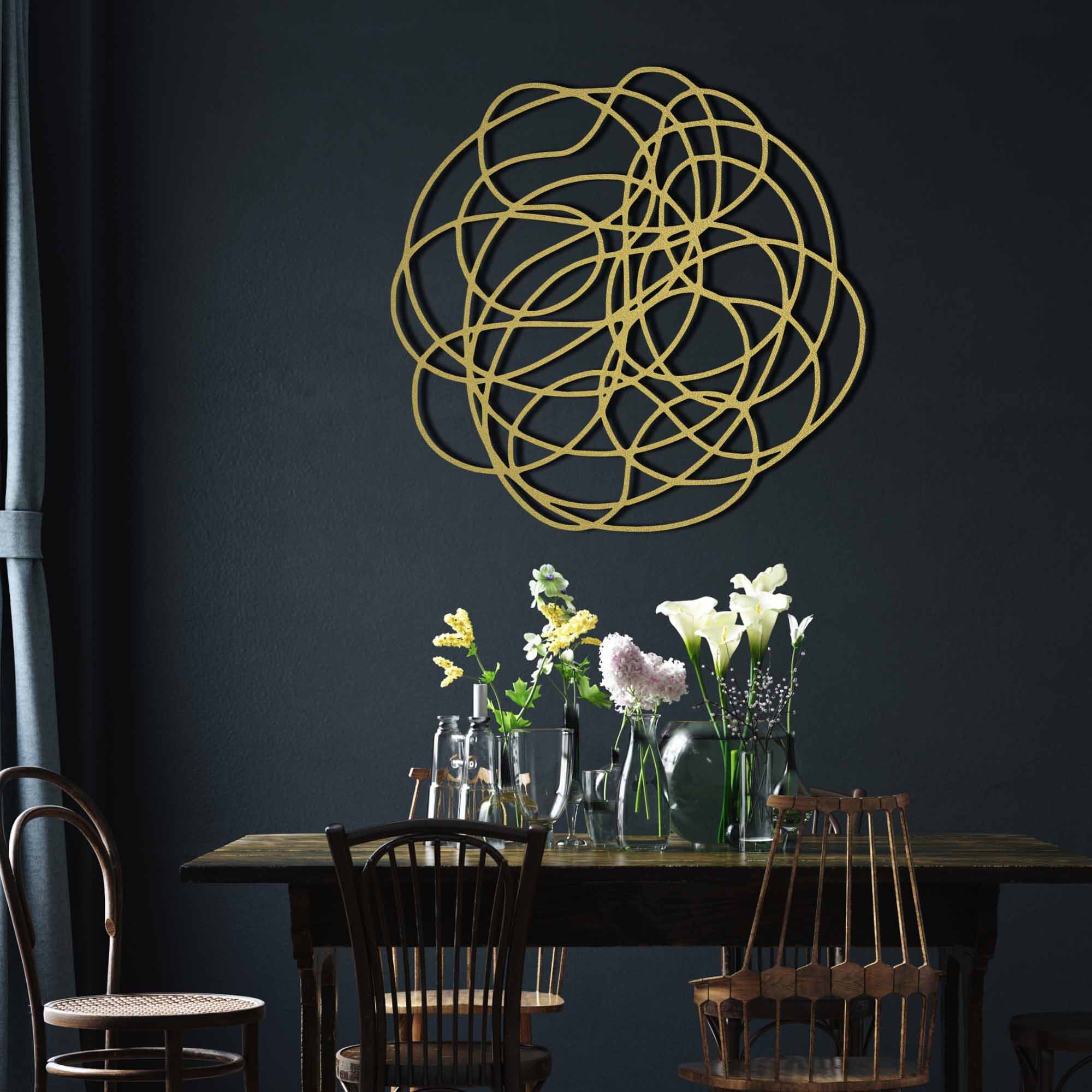 Abstract Metal Wall Art Abstract Line Metal Wall Decor - Etsy