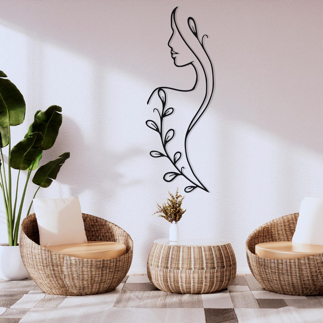 Line Woman Wall Art, Elegant and Modern, Metal Wall Art, Line Woman ...