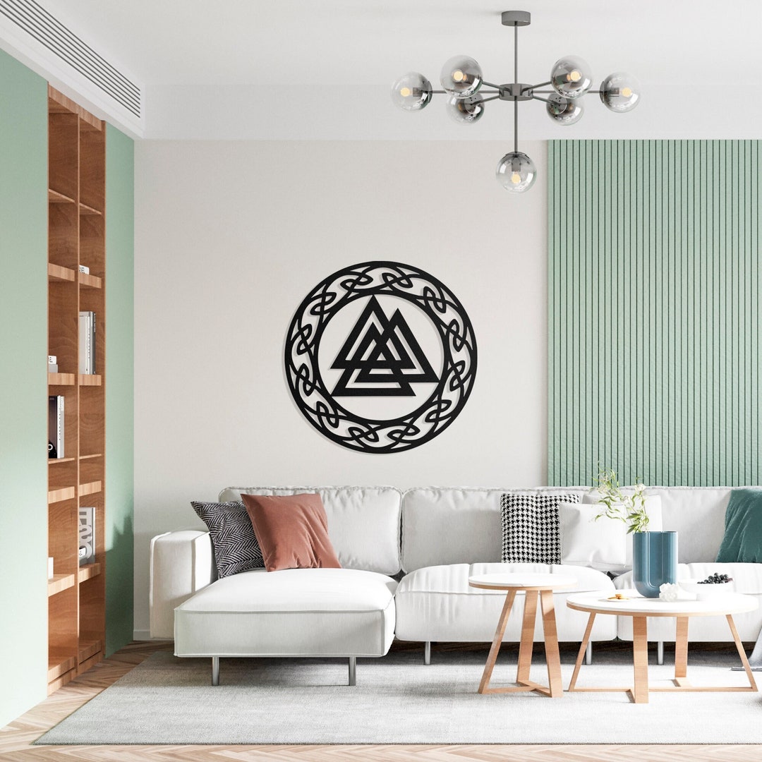 Metal Valknut Wall Art, Celtic Norse Odin Symbols, Metal Valknut Decor ...