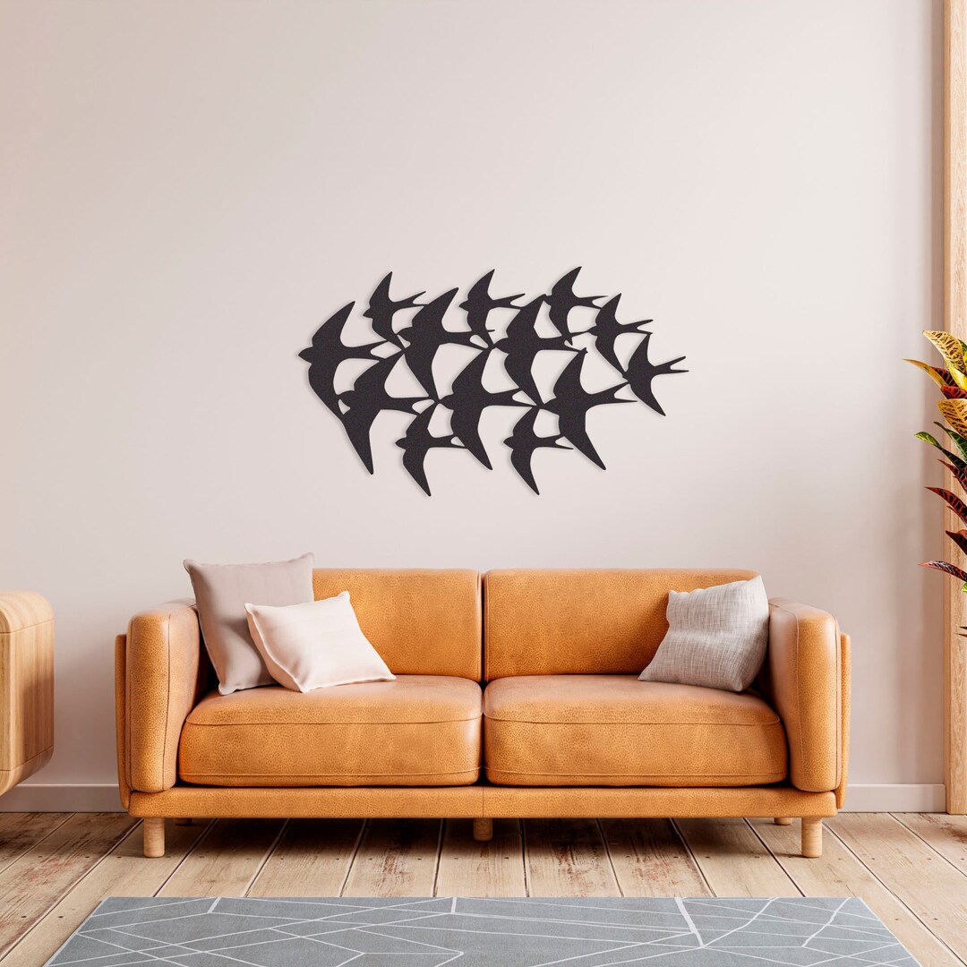 Birds Metal Wall Art, Metal Wall Decor, Bird Metal Wall Decor, Herd of ...