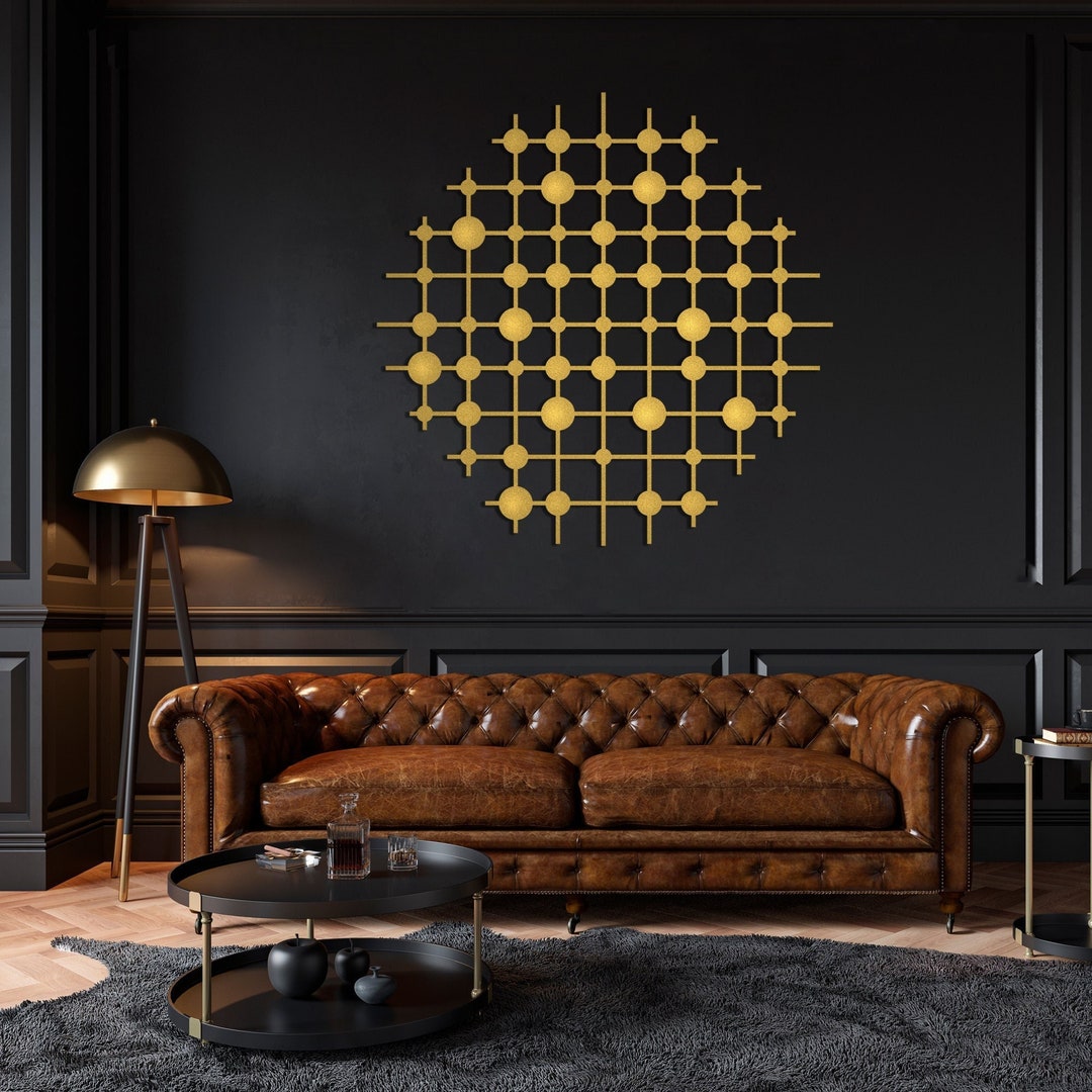 Geometric Metal Wall Art, Metal Line Art, Minimalist Metal Wall Decor ...