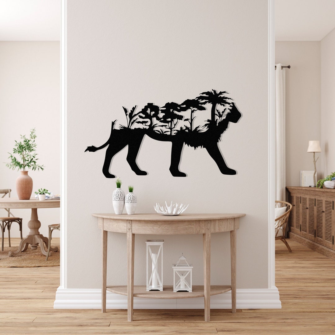 Lion Metal Wall Art, Metal Wall Decor, Metal Wall Hangings, Animal Wall ...