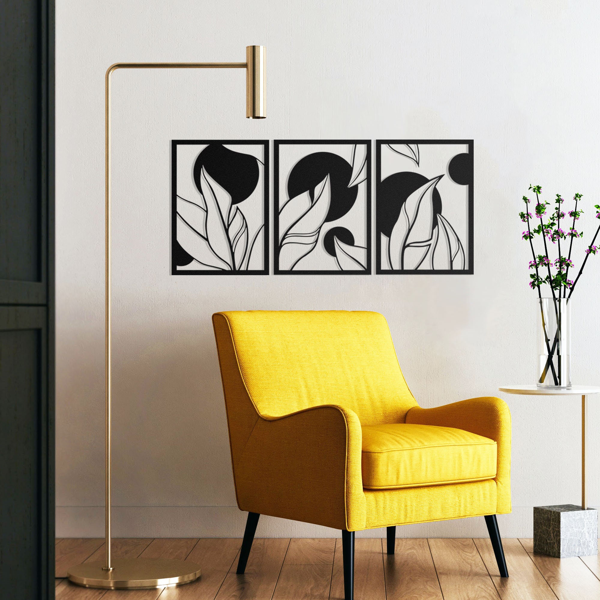 Mid Century Modern Metal Wall Decor Set Unique Wall Art - Etsy