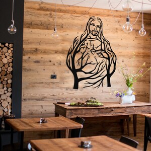 Tree Jesus Metal Wall Art, Religious Metal Wall Decor, the Heart of ...