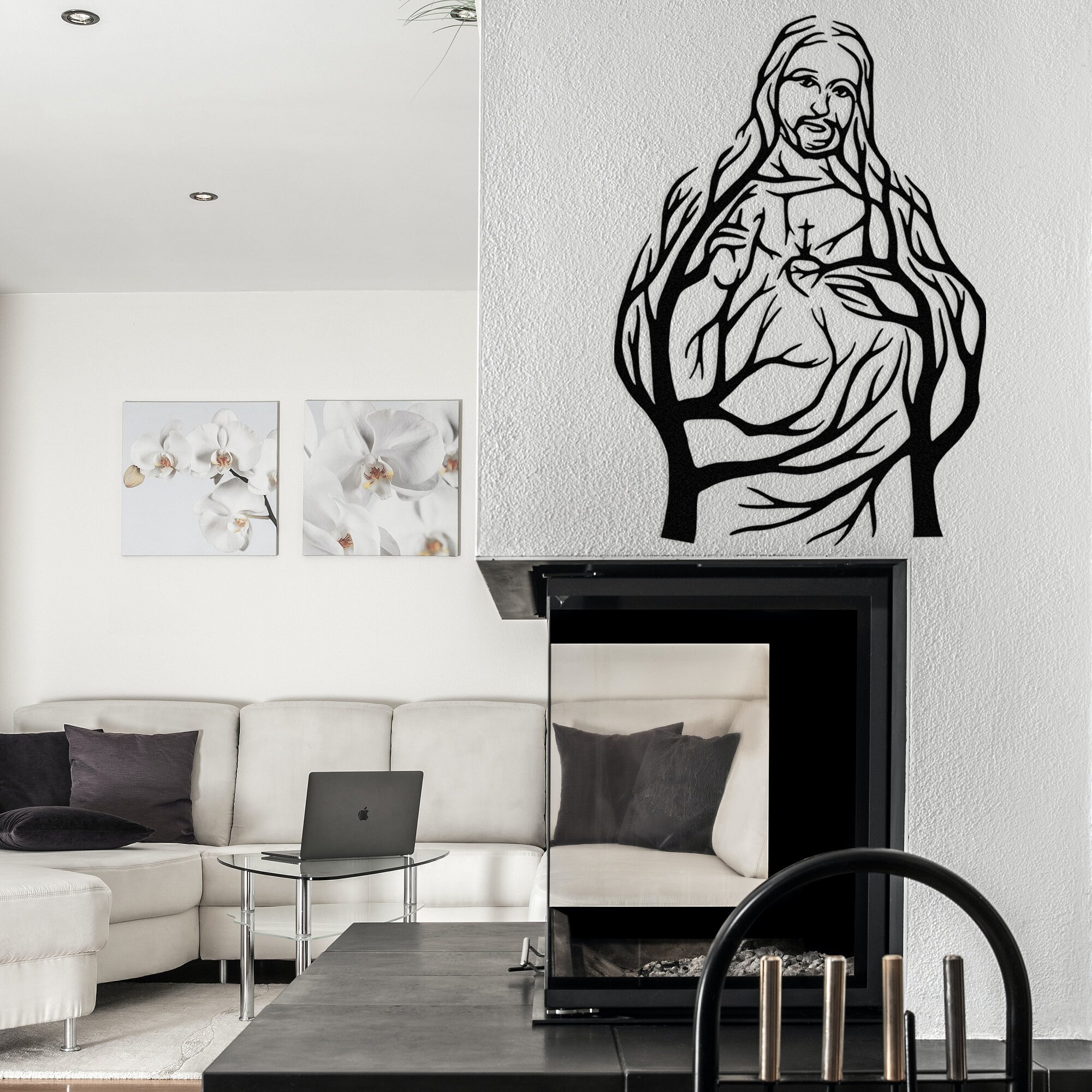 Tree Jesus Metal Wall Art, Religious Metal Wall Decor, the Heart of ...