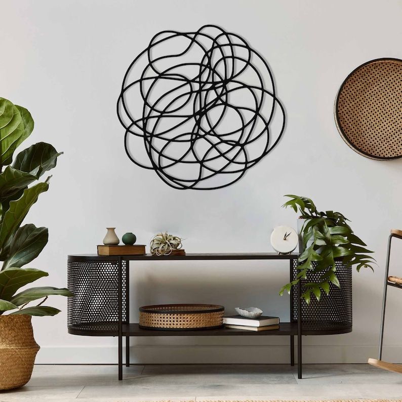 Abstract Metal Wall Art Abstract Line Metal Wall Decor - Etsy