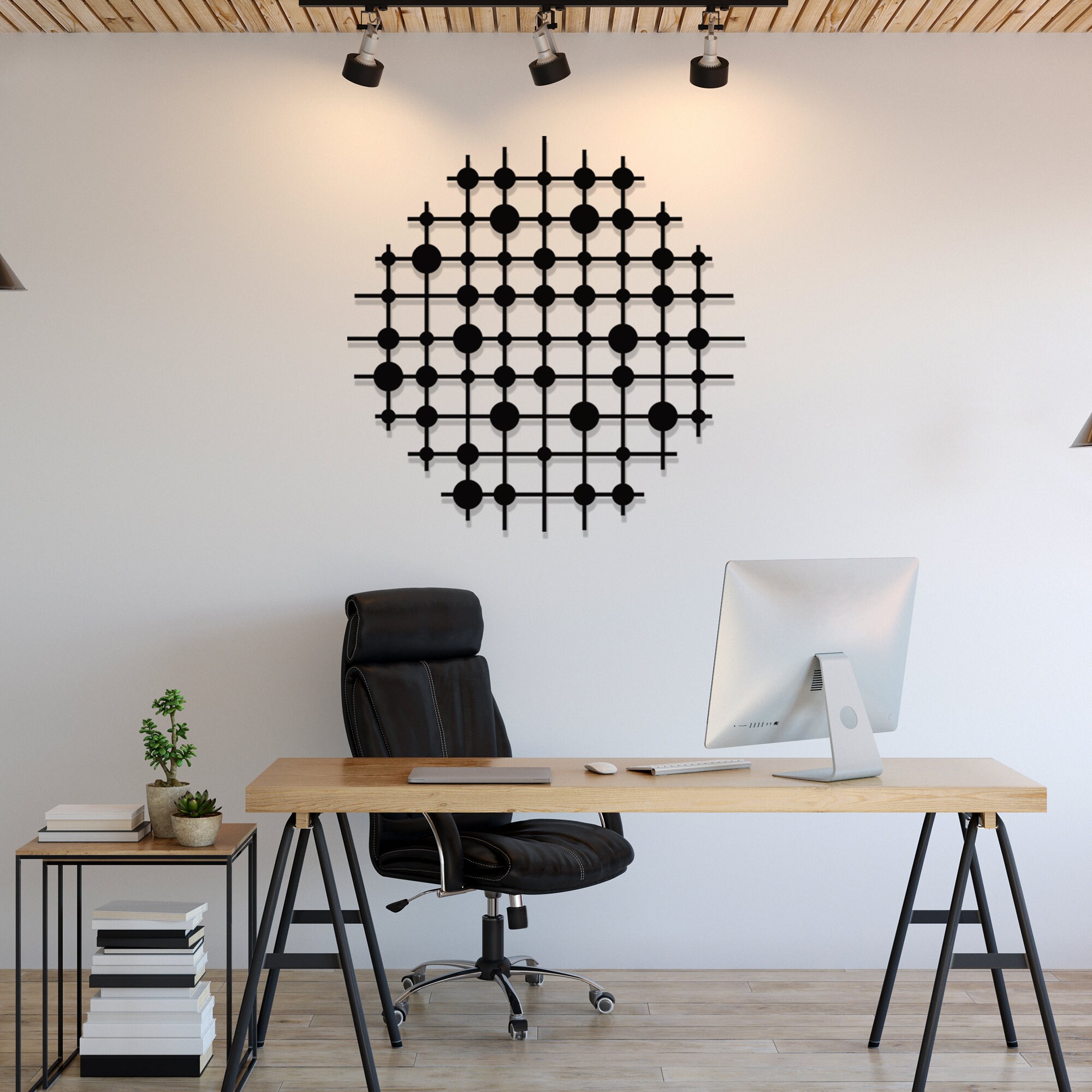 Geometric Metal Wall Art, Metal Line Art, Minimalist Metal Wall Decor ...