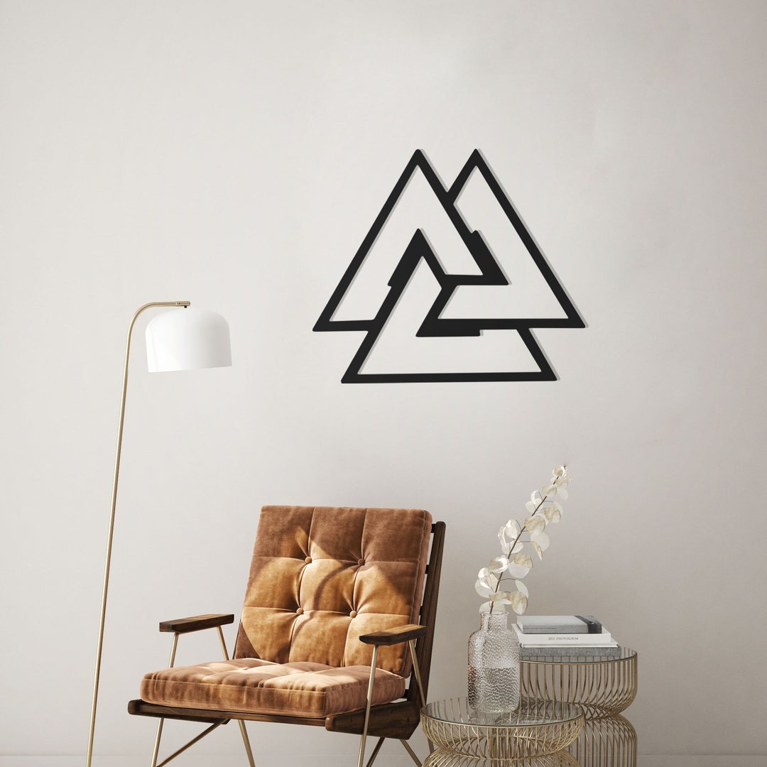Triangles Metal Wall Art, Metal Wall Sign, Modern Geometric Wall Decor ...