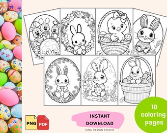 Easter Coloring Pages, PDF Printables, Printable Easter Coloring Pages ...