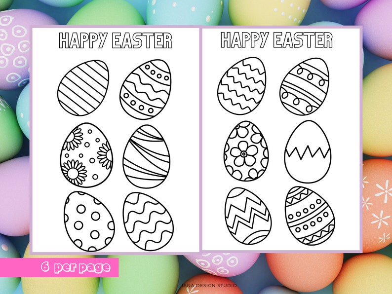 Printable Easter Egg Coloring Pages, Easter Activity, Easter Coloring ...