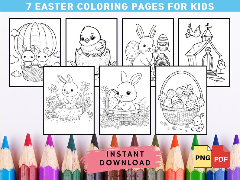 Printable Easter Coloring Pages for Kids, Easter Activity,ester ...