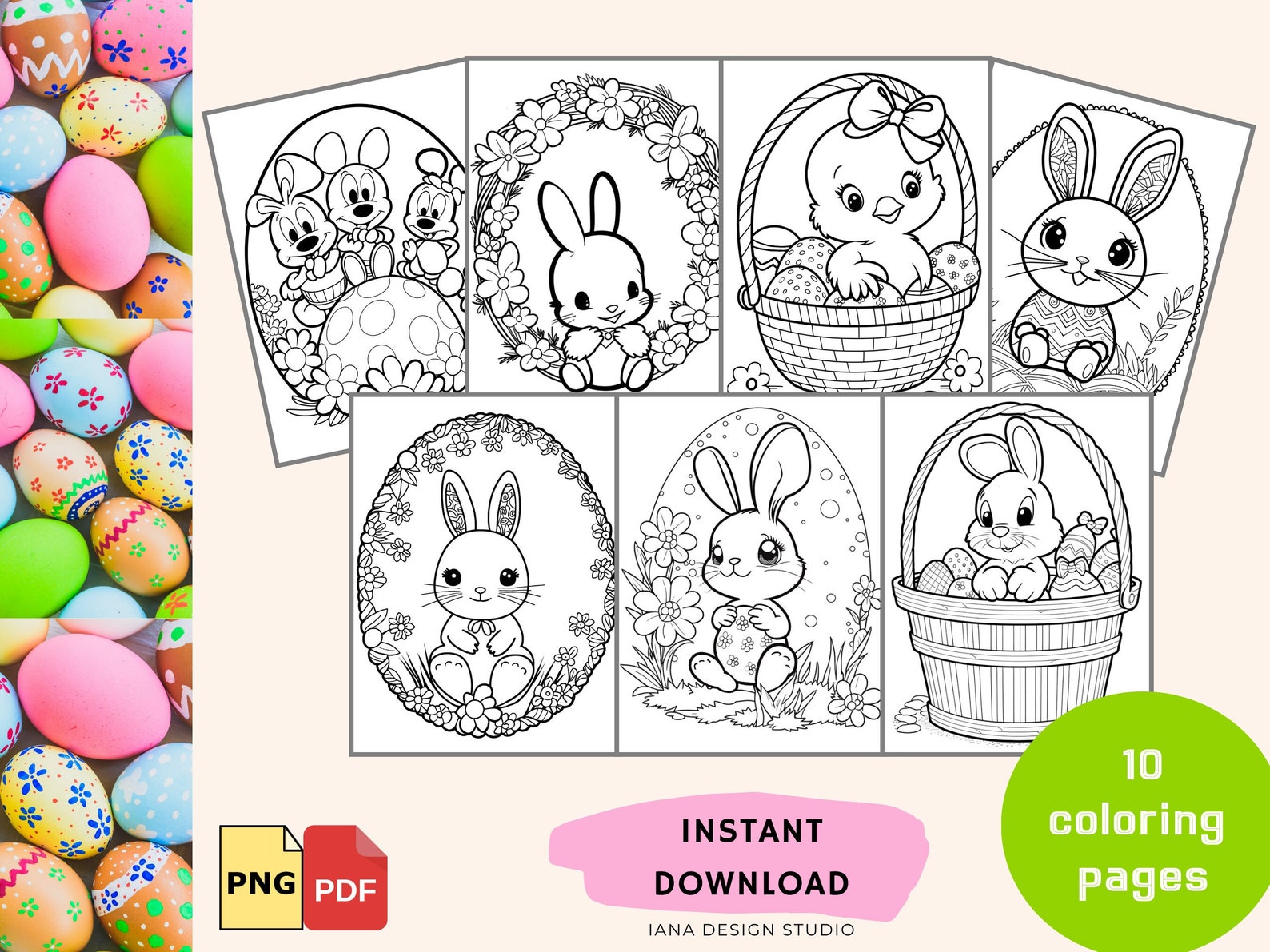 Printable Easter Coloring Pages for Kids, Easter Activity,ester ...