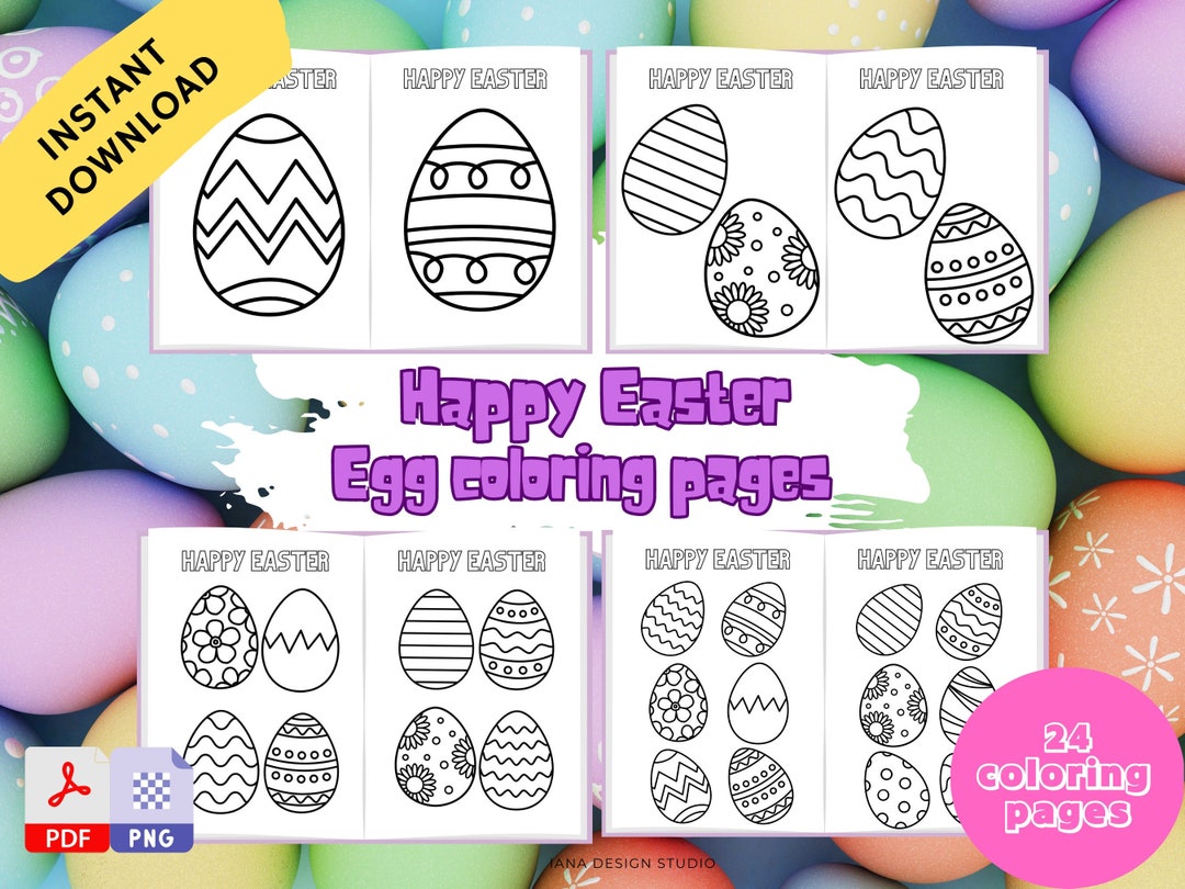 Printable Easter Egg Coloring Pages, Easter Activity, Easter Coloring ...