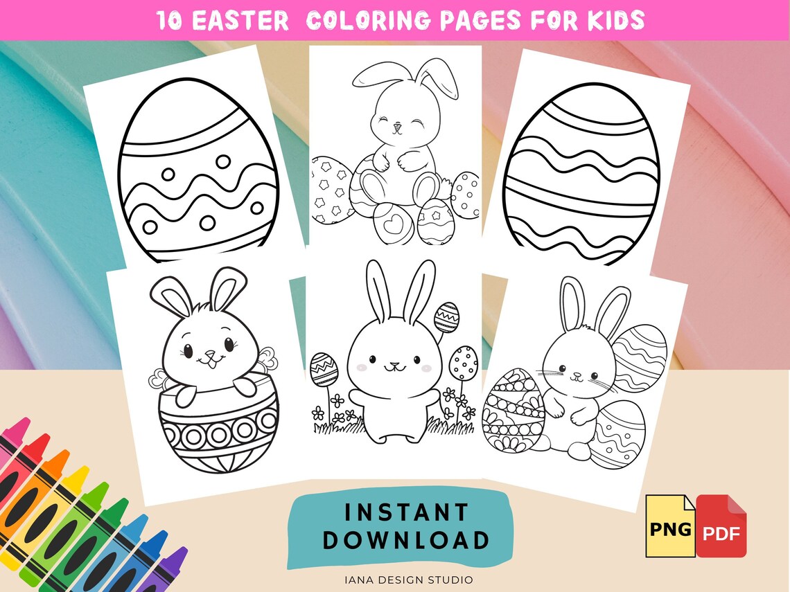 Printable Easter Coloring Pages for Kids, Easter Activity,ester ...