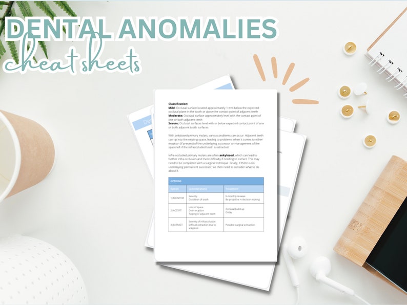 Dental Anomalies Cheat Sheet Revision Study PDF Dentist Dental Nurse ...
