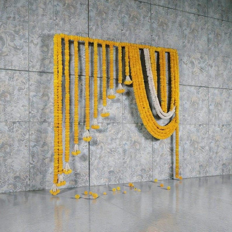 Marigold Backdrop for Diwali Pooja | Indian Home Decoration ...