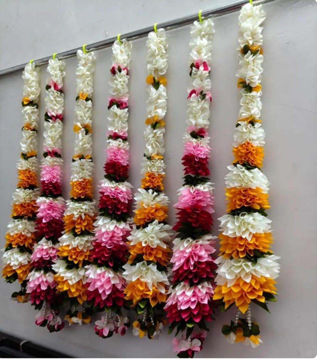 Authentic Indian Fabric Wedding Garland – Eco-friendly Festive Decor ...