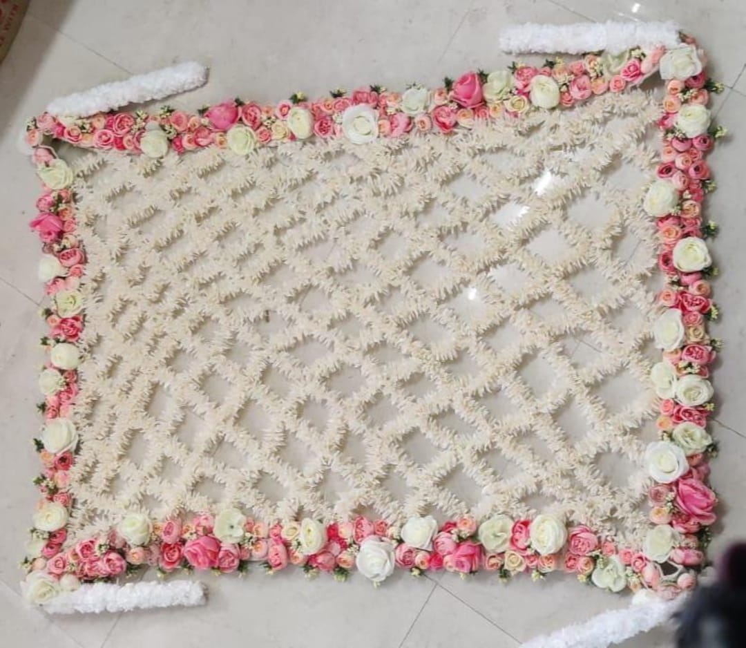 Handmade Jasmine Flower Bridal Entry Chaddar, Indian Wedding Decor (5x4 ...