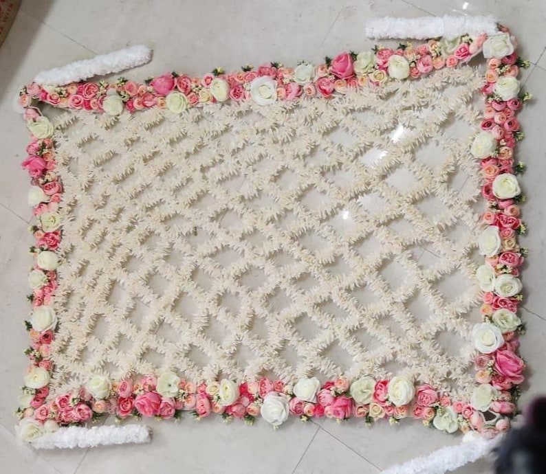 Handmade Jasmine Flower Bridal Entry Chaddar, Indian Wedding Decor (5x4 ...