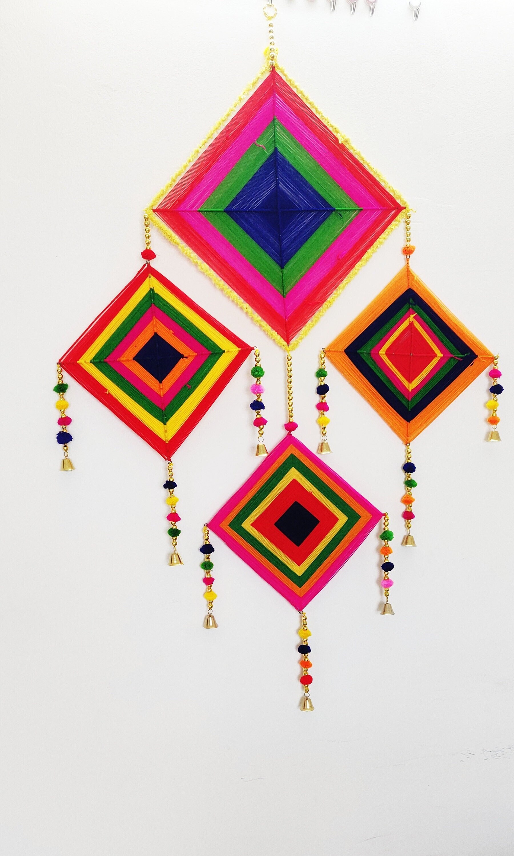 Traditional Handmade Door Hanging Kite Shape Cotton Home Decor Colorful ...