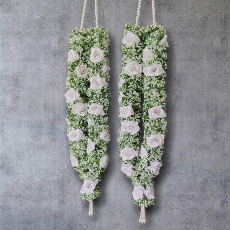Baby Breath Engagement Garlands, Varmala Wedding, Jaimala, Flower ...