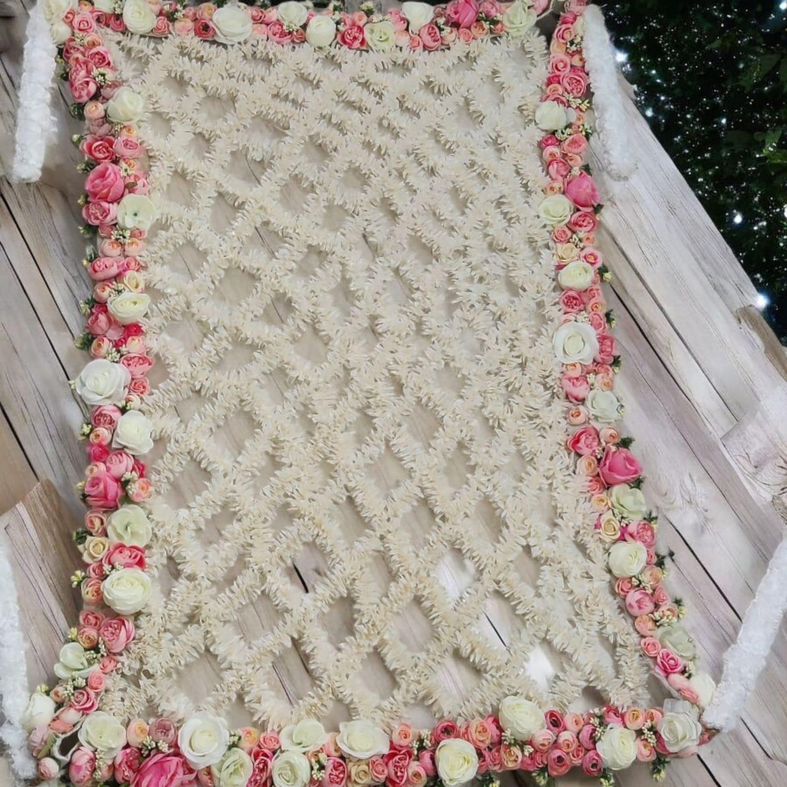 Handmade Jasmine Flower Bridal Entry Chaddar, Indian Wedding Decor (5x4 ...