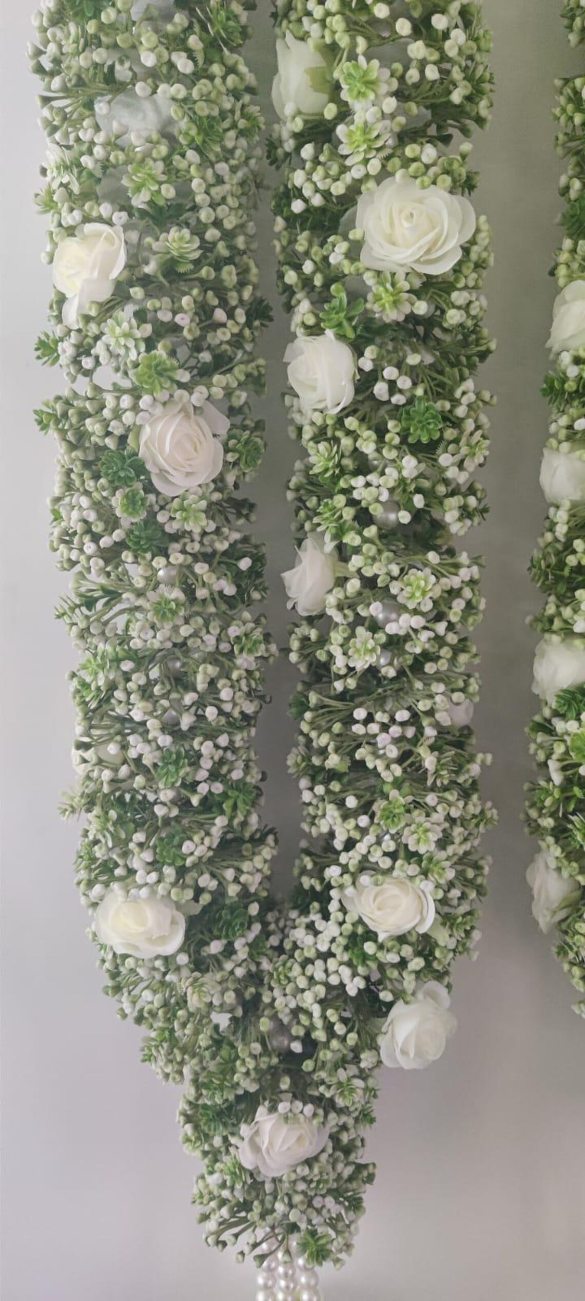 White Rose Varmala Garland – Asian Wedding Jaimala Mala, Artificial ...