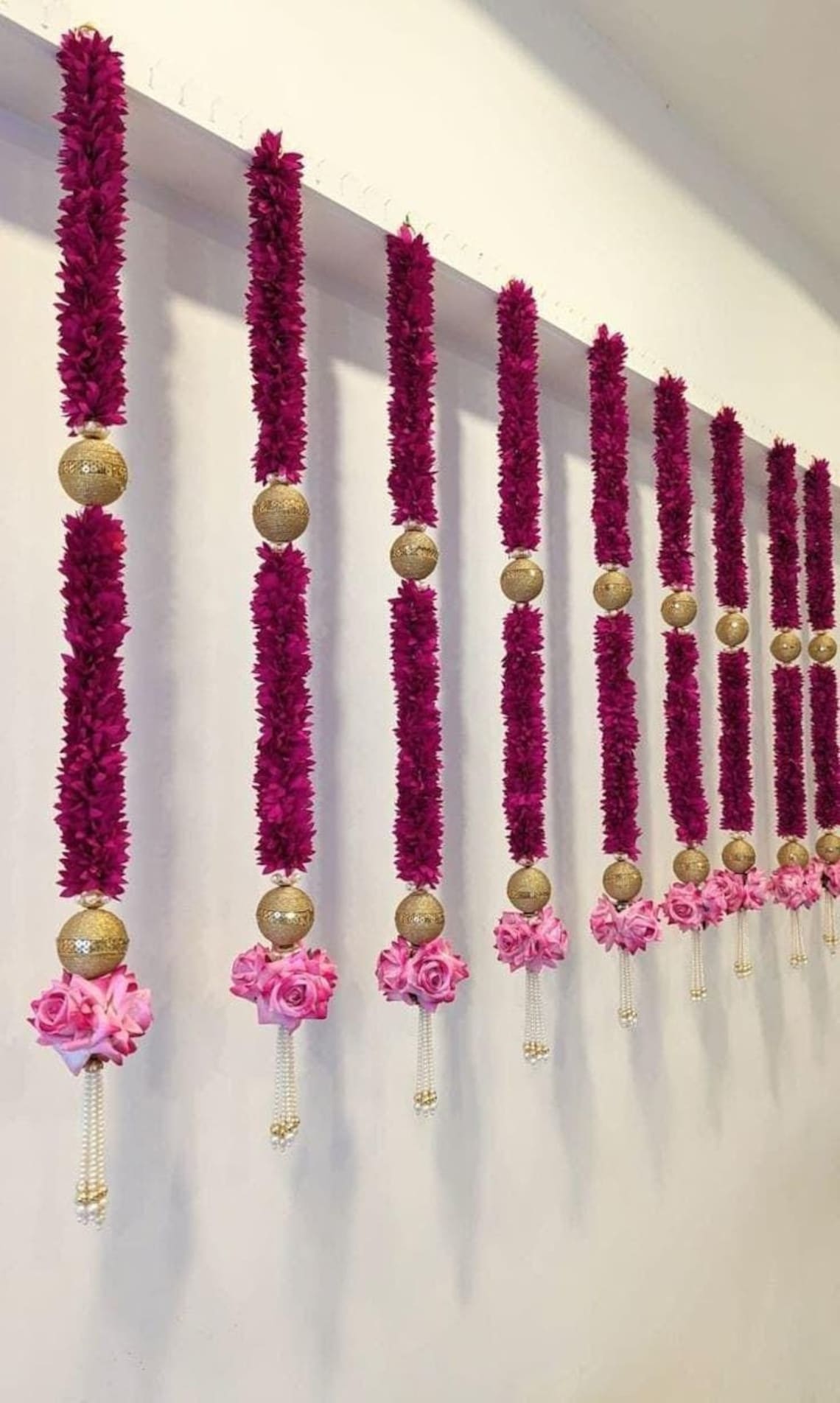 4ft Artificial Decor, Jasmine Fabric Strings Flowers Wall Hanging ...